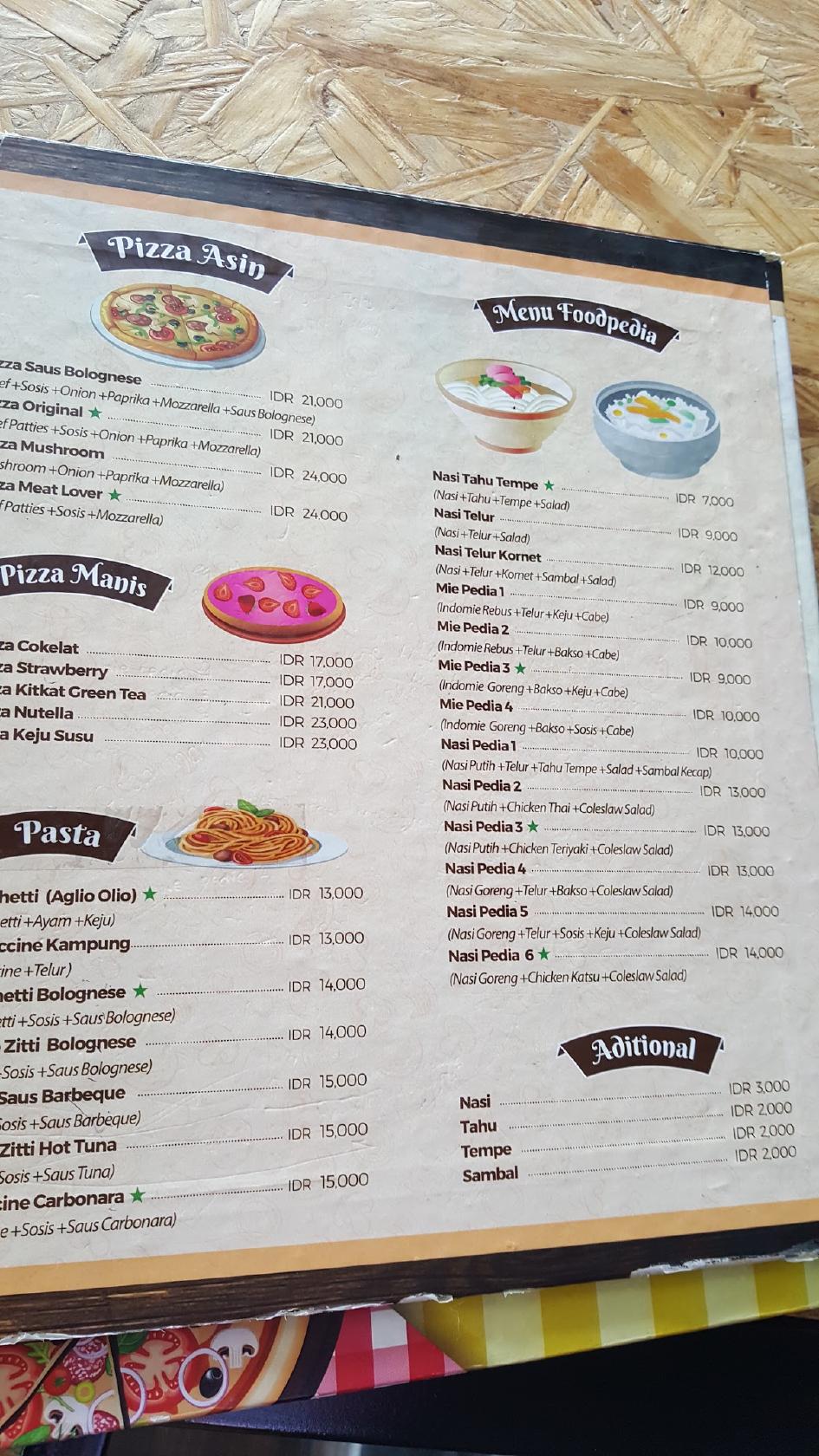 Menu at Foodpedia Citra 6 restaurant, West Jakarta