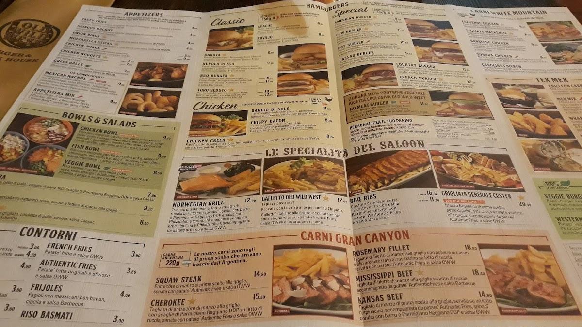 Menu at Old Wild West steakhouse, Assago, Business Park Milanofiori Nord