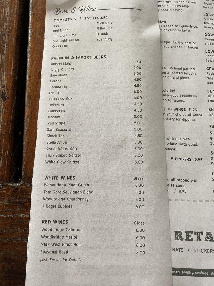 Menu at Red's Ice House pub & bar, Mount Pleasant, 98 Church St