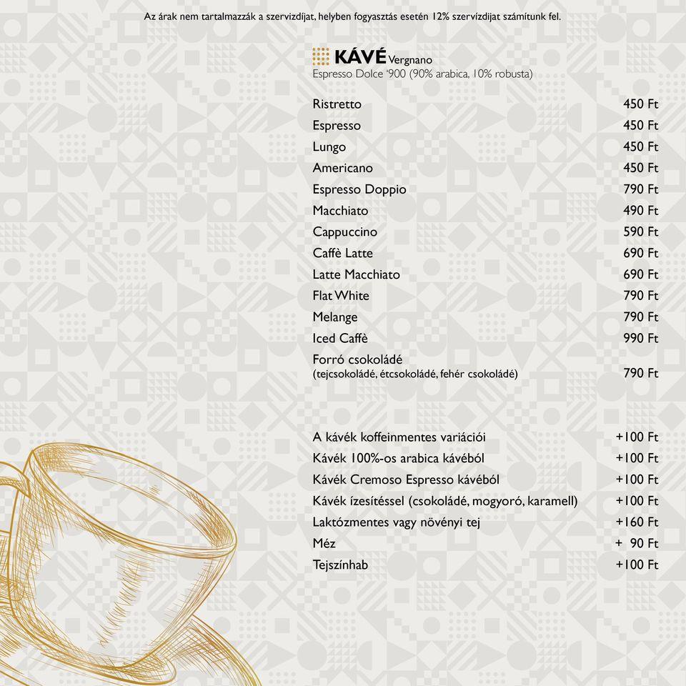 Menu at Sezlony Café restaurant, Törökbálint