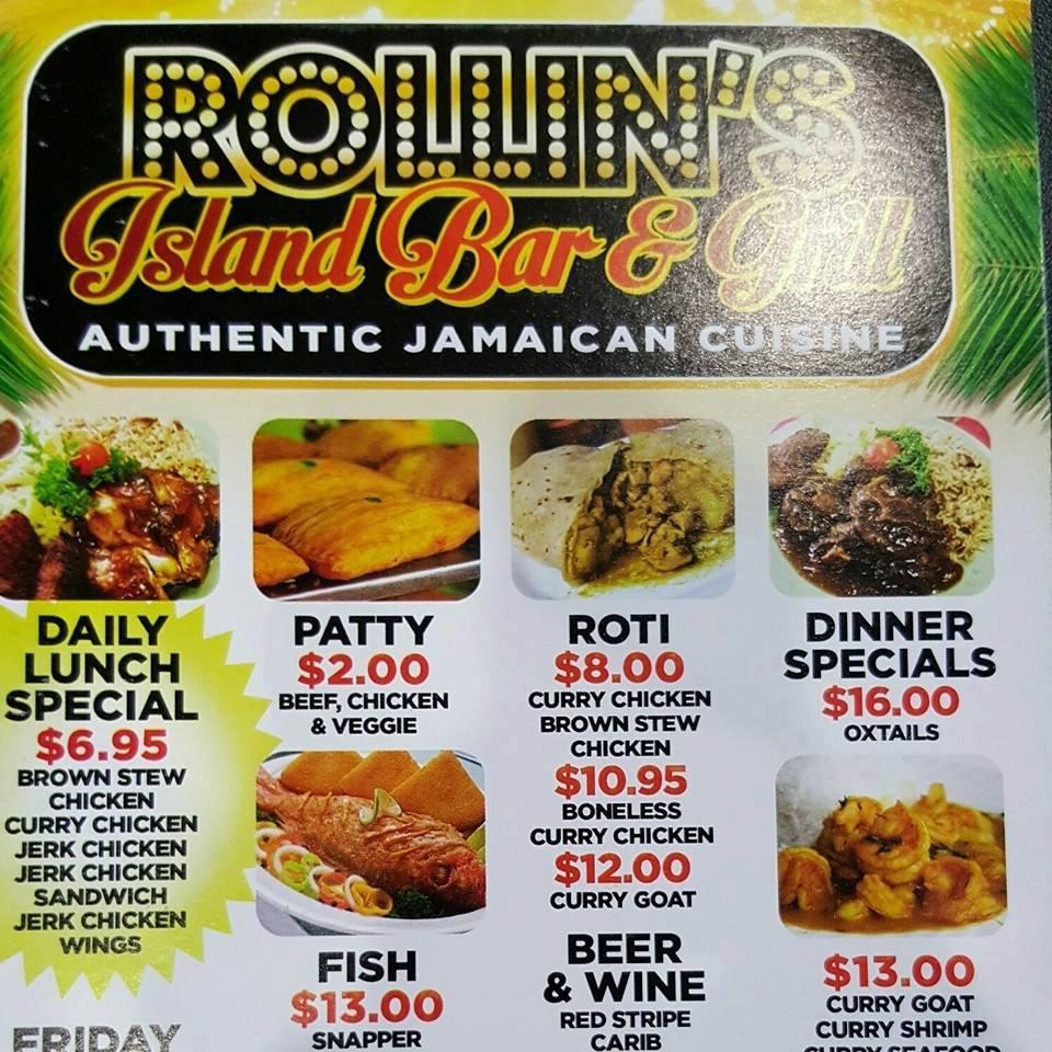 Menu at Rollin's Island Grille restaurant, Tampa, N Nebraska Ave