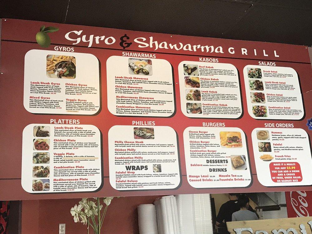 Menu at Gyro & Shawarma Grill restaurant, Rancho Cordova, Sunrise Blvd ...