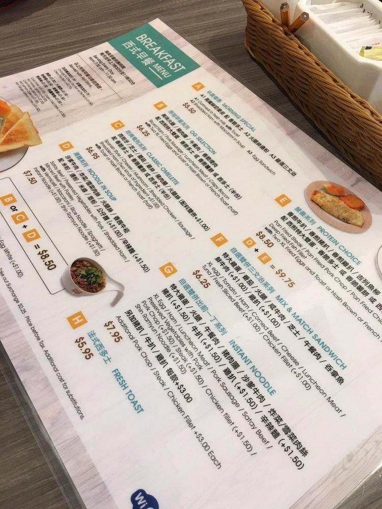 Menu at Happy Day Cafe, Vancouver, Kingsway