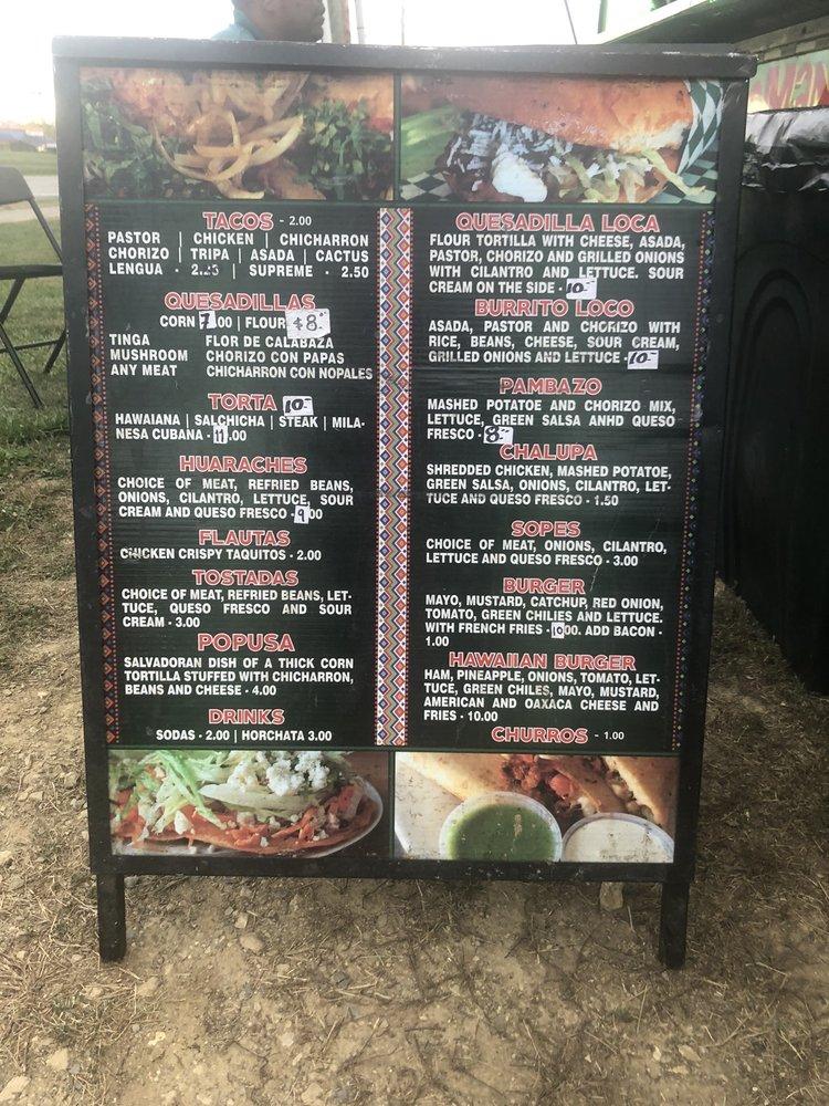 Menu at Tacomania food truck restaurant, Columbus, 590-129876