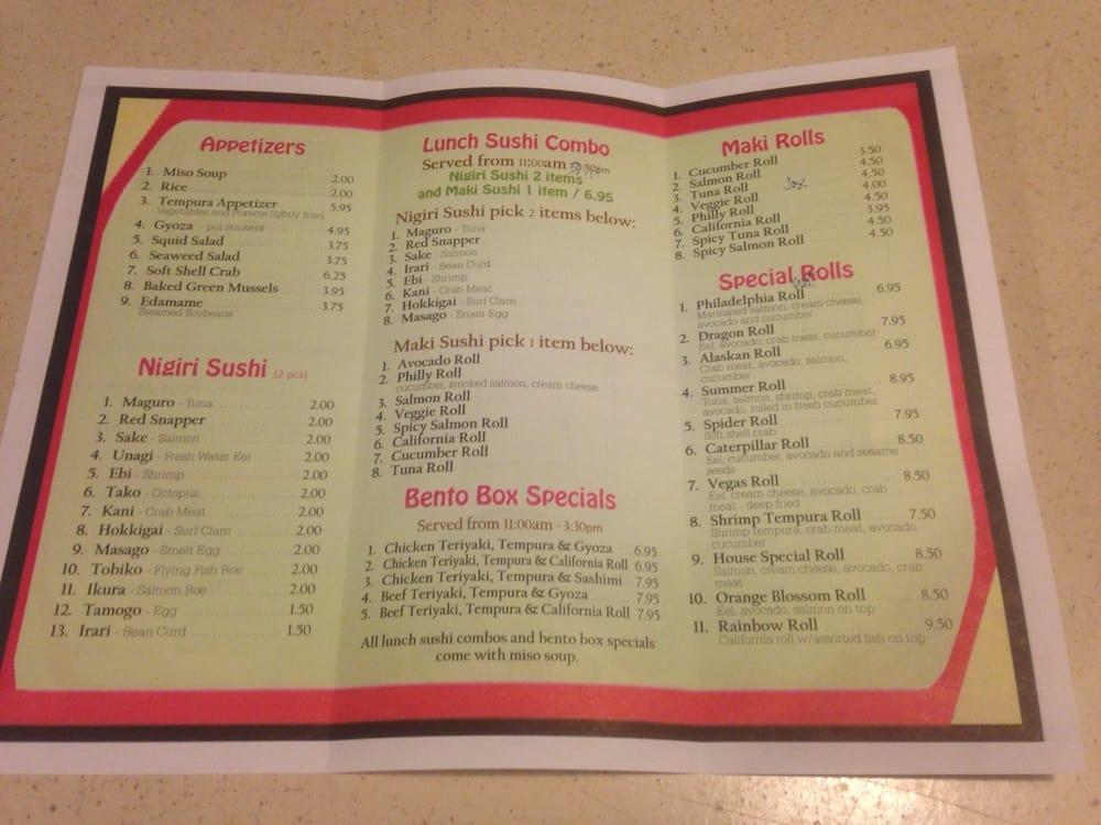 Carta del restaurante Hiro Japanese Buffet, Aurora