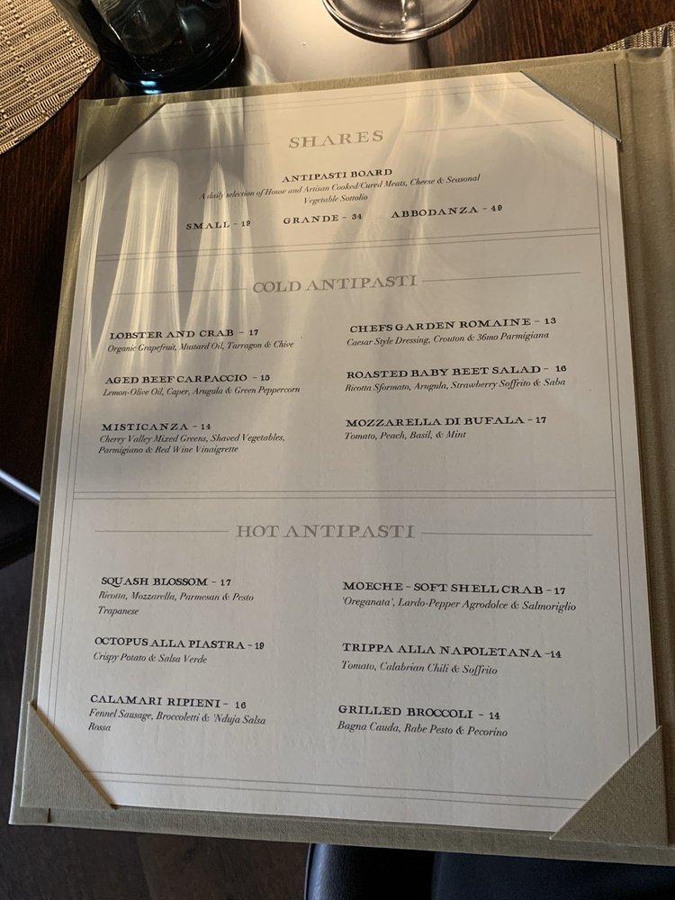 Menu at Il Nido desserts, Marlboro Township