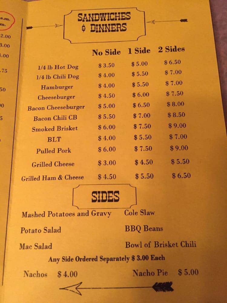 Menu at Log Cabin Cafe, Ridgedale, Ridgedale Rd