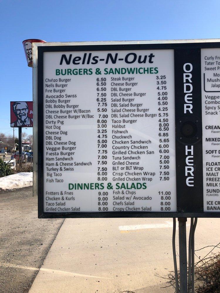 Menu at Nells-N-Out fast food, La Grande