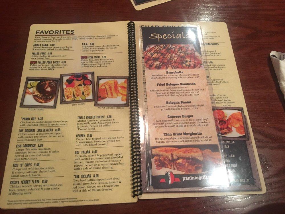 Menu at Paninis Bar & Grill, Strongsville, Pearl Rd