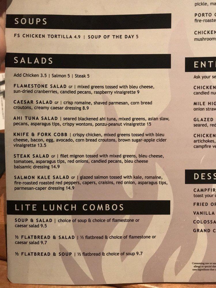 Menu at Flamestone American Grill pub & bar, Oldsmar
