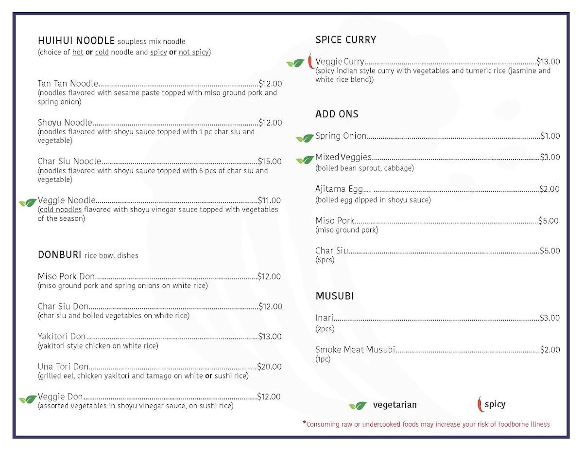 Menu at Moms Hilo restaurant, Hilo
