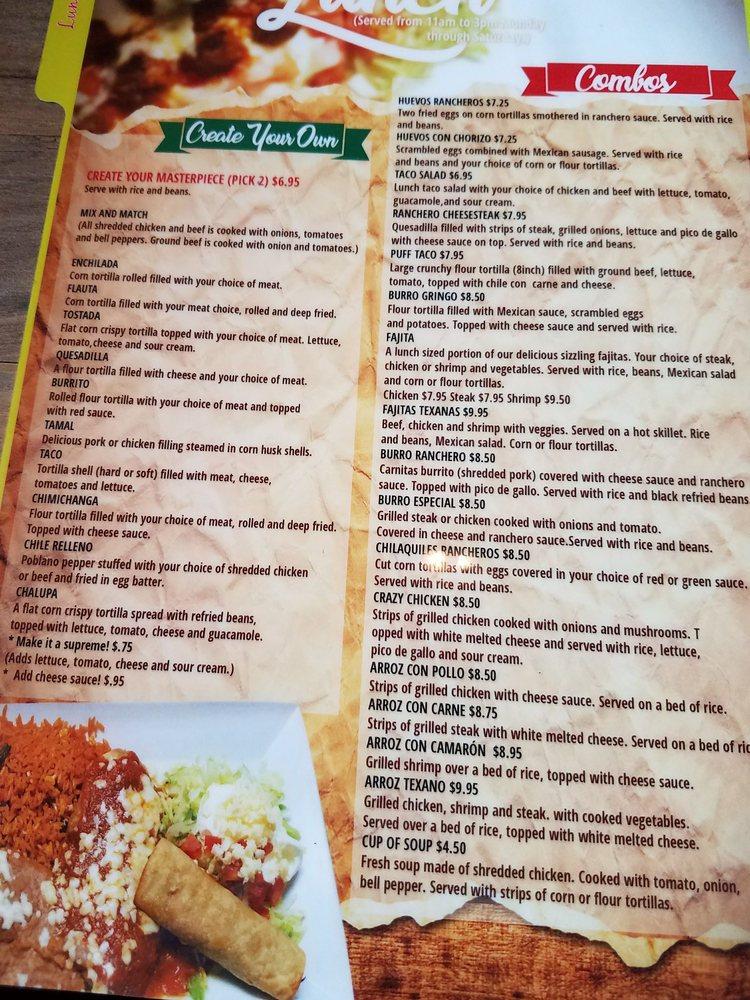 Menu at Rancho Loco Grill & Bar, Cannon Falls