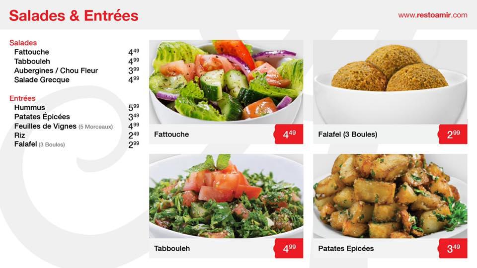 Menu at Restaurant Amir Rawdon, Rawdon