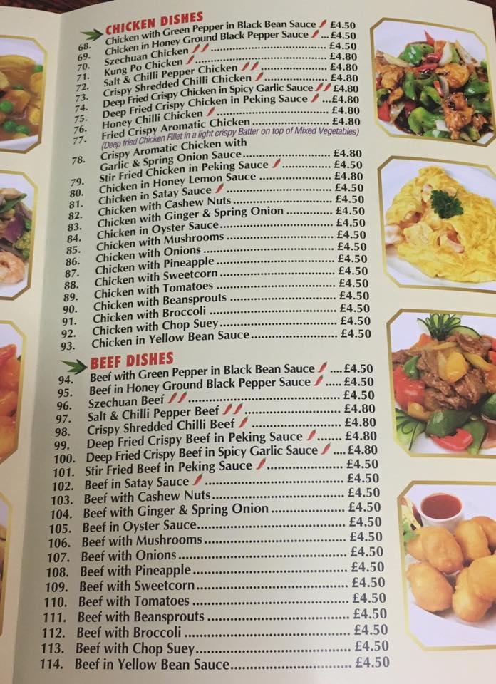 Menu at Chinese Vista restaurant, Brechin