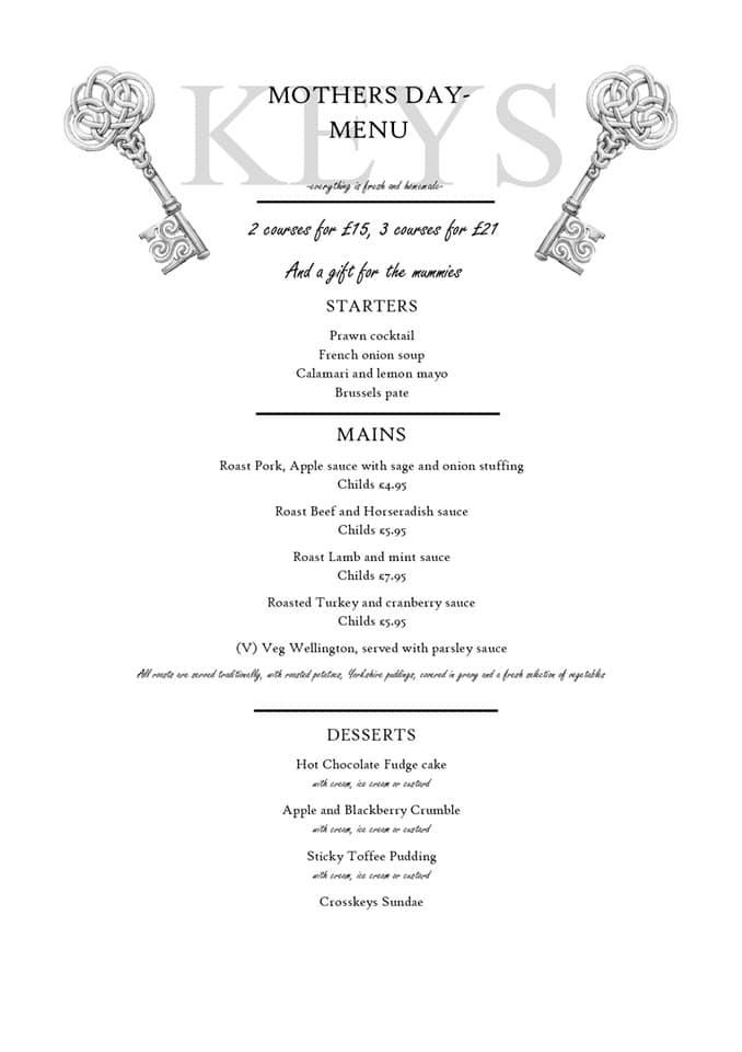 Menu at The Cross Keys Pub, Royal Tunbridge Wells, 236-238 St John's Rd