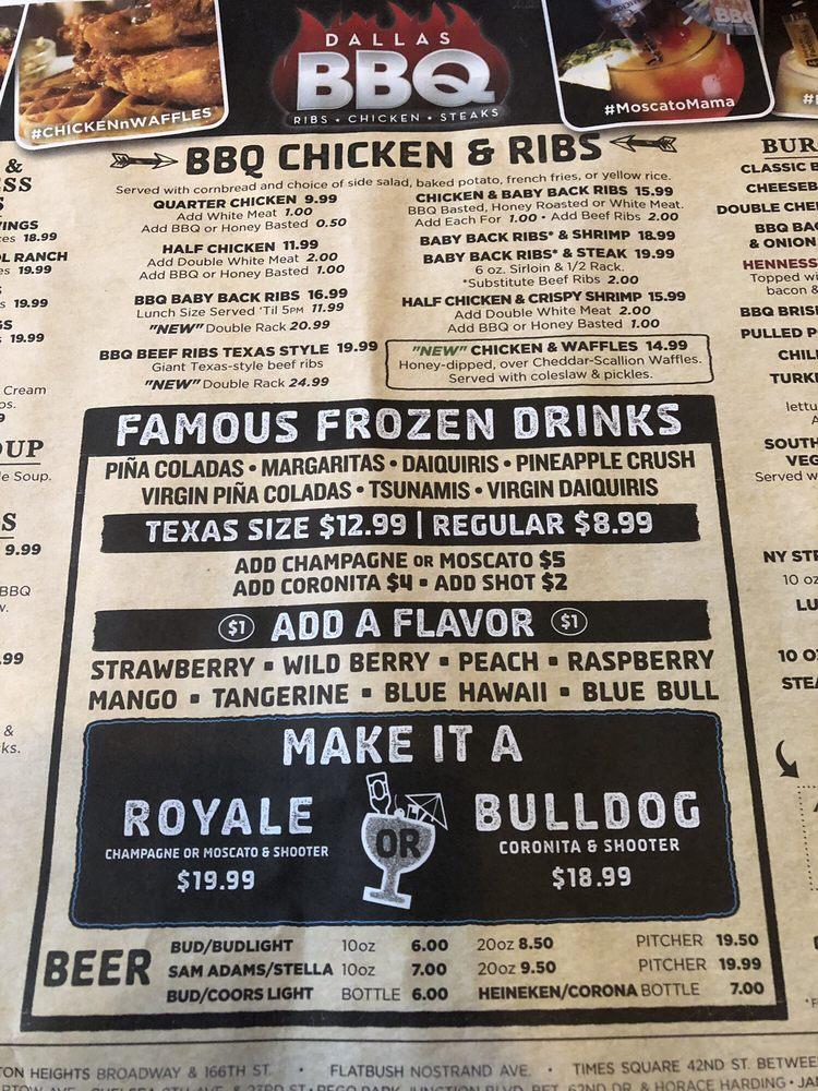 Menu at Dallas BBQ Times Square, West New York, 241 W 42nd St