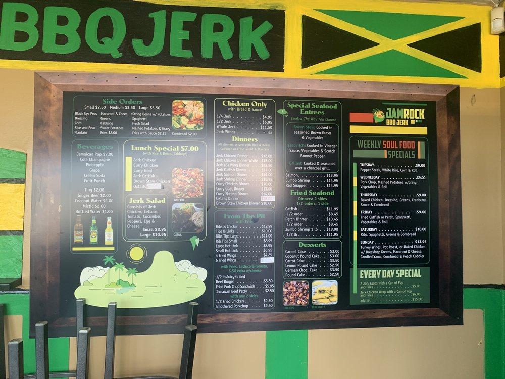 Carta de Jam Rock BBQ Jerk, Naperville