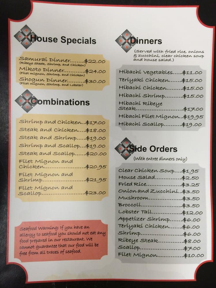 Carta del restaurante Mikoto's Express Raeford Rd, Fayetteville
