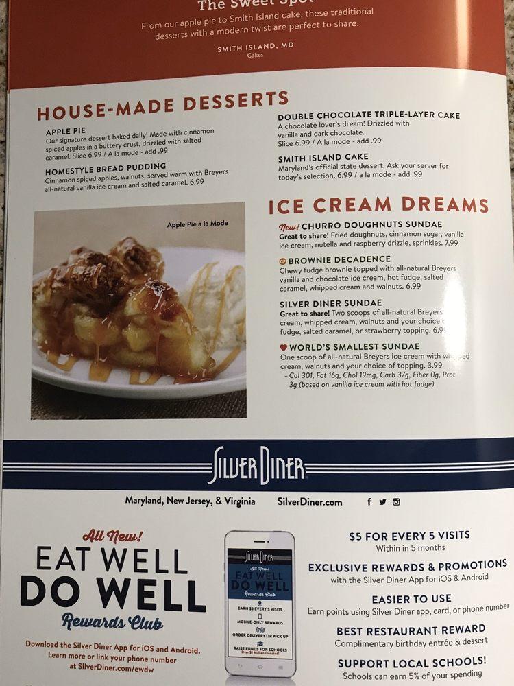 Menu at Silver Diner restaurant, Merrifield, Porter Rd