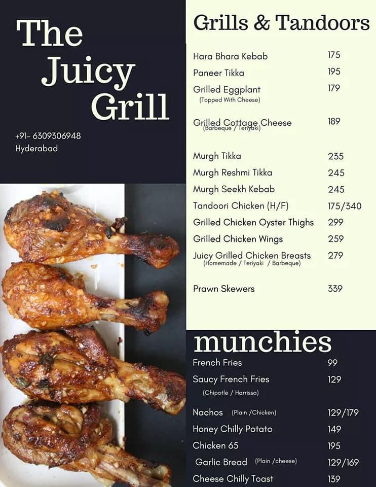 Menu at fresh juice center, Hyderabad, C94Q+WH8