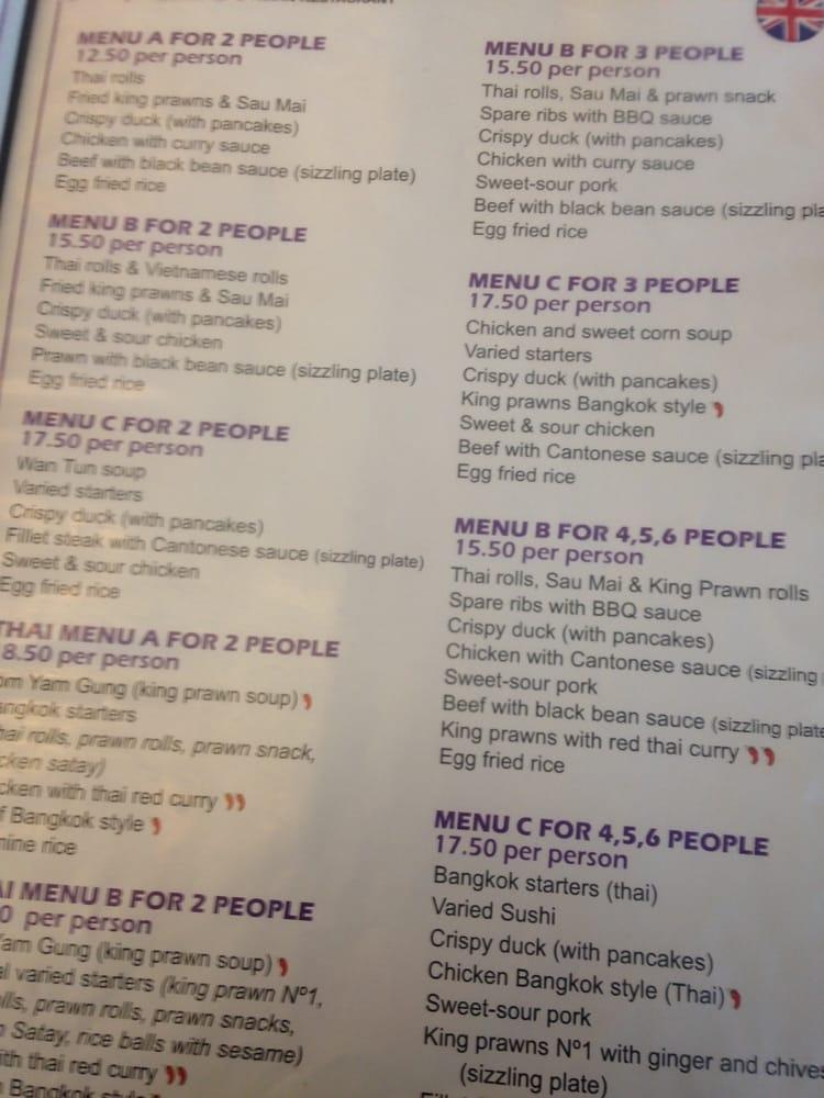 Menu at Enjoy Asian Restaurant, Puerto del Carmen
