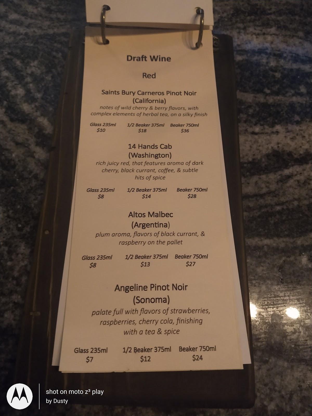 Menu at Newby's Brew & Booze House pub & bar, Panama City Beach