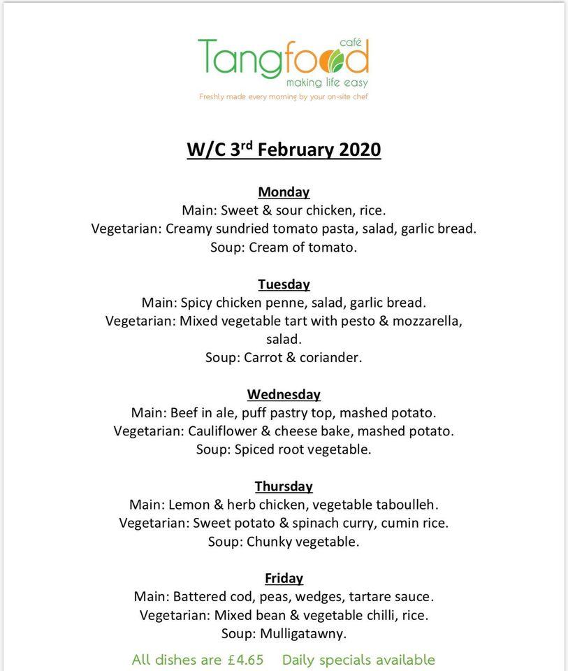 Menu at Tang Café cafe, Oldbury