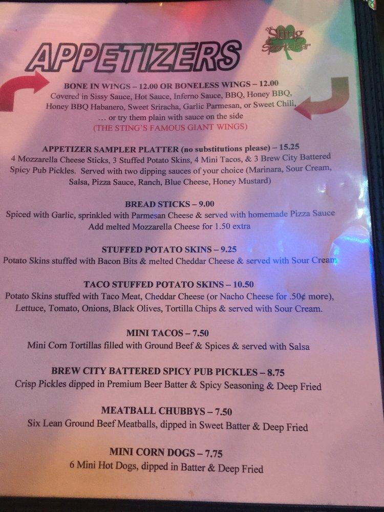 Menu at The Stadium Sports Bar & Casino, Great Falls, 5th St S