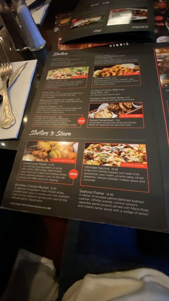 Menu at Angus Steakhouse Leicester Square, London, 20 Cranbourn St