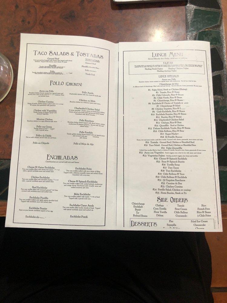 Menu at Los Potrillos restaurant, Ontario, 49 NW 1st St #7