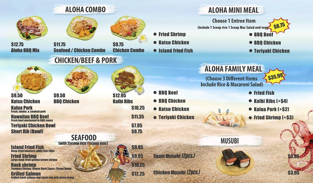 Menu at Aloha Express pub & bar, Visalia