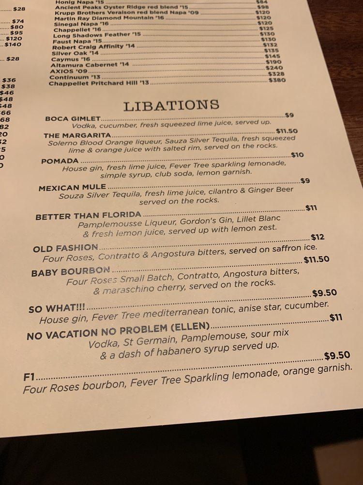 Menu at Boca pub & bar, Hickory