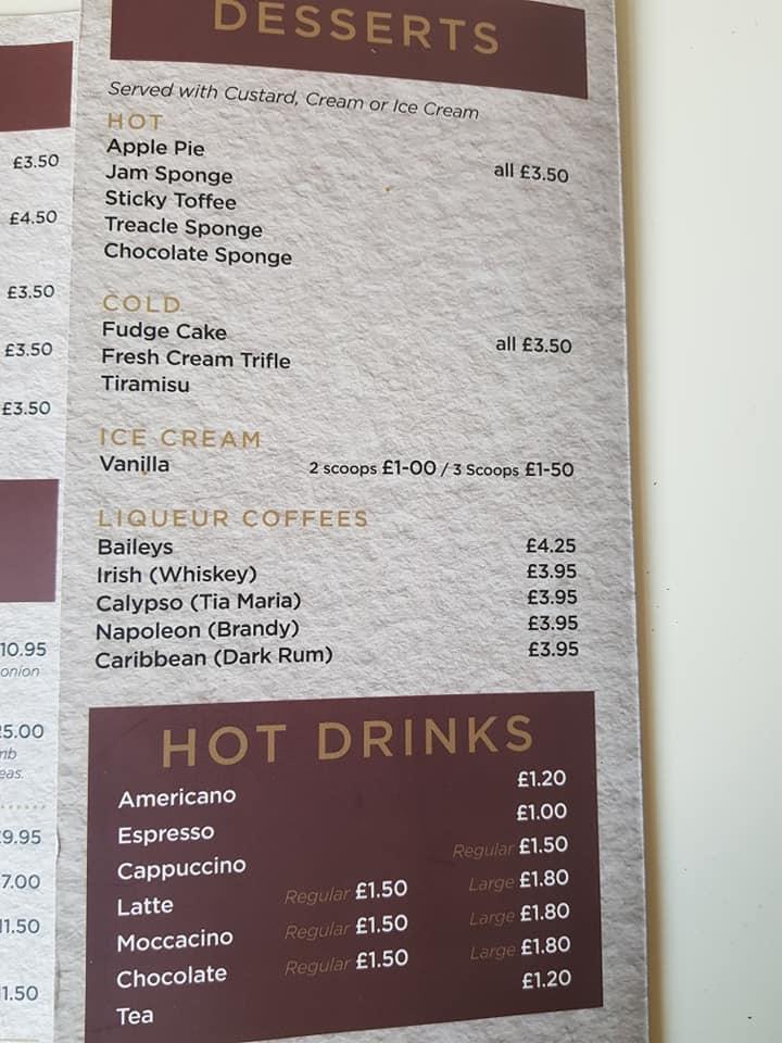 Menu at The Border Rose Inn pub & bar, Todmorden
