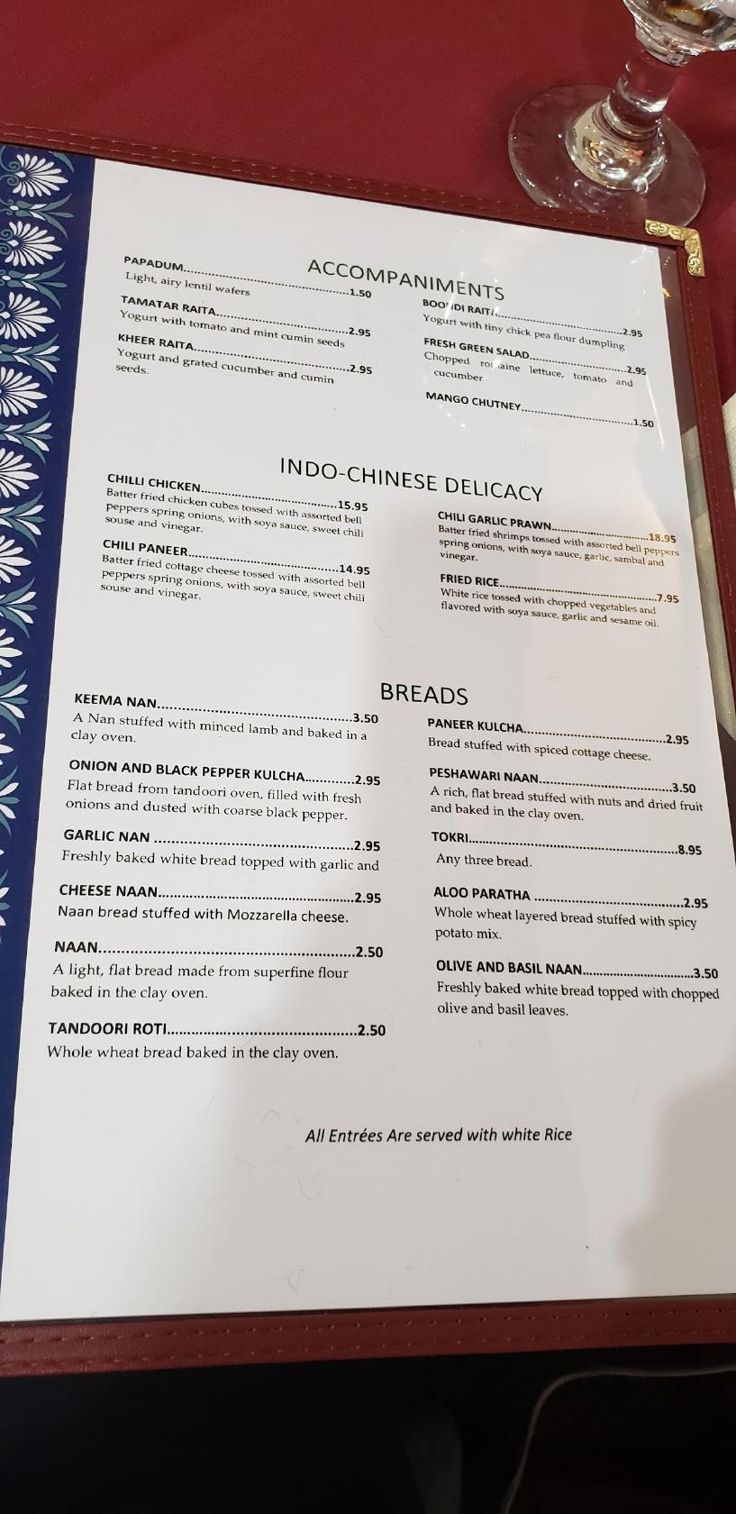 Menu at Darbar Indian Restaurant (Halal Food), Baltimore