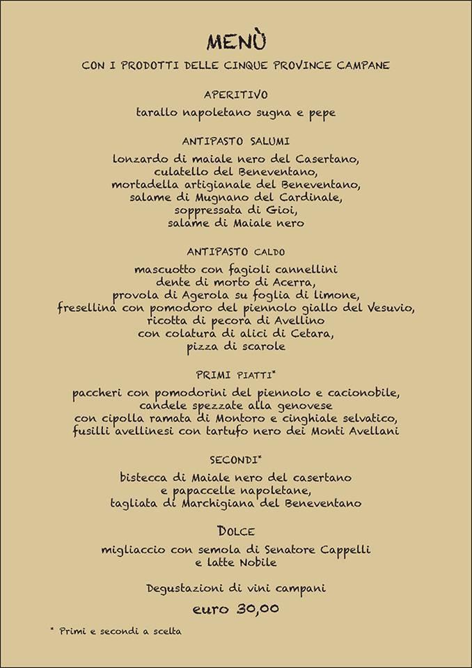 Menu at Le Gourmet restaurant, Sperone