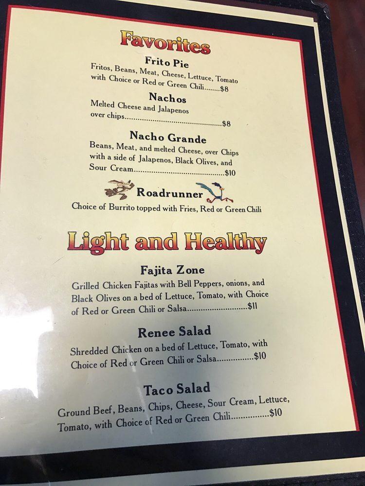 Menu at Los Rios Cafe, Farmington