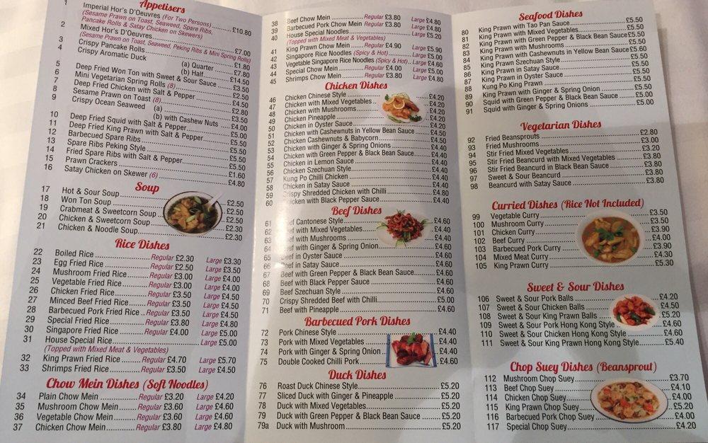 Menu at New Oceans fast food, Slough