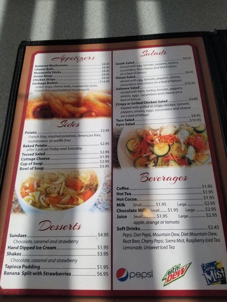 Menu at Red Roof Diner restaurant, Peosta