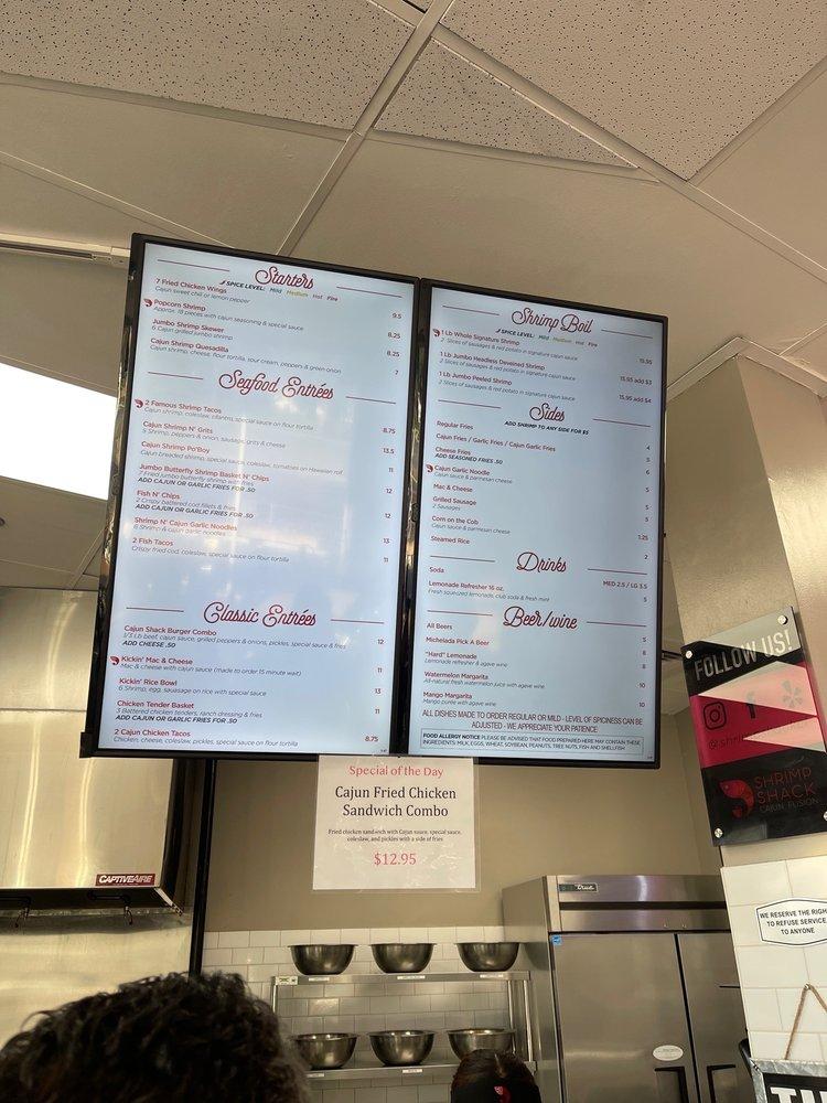 Menu at Shrimp Shack restaurant, San Bernardino