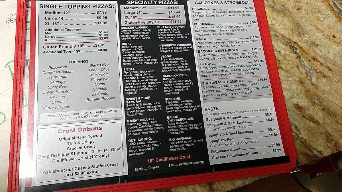 Menu at Simple Simon's Pizza pizzeria, Joplin