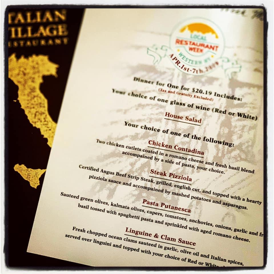 Menu at The Italian Village pub & bar, Depew