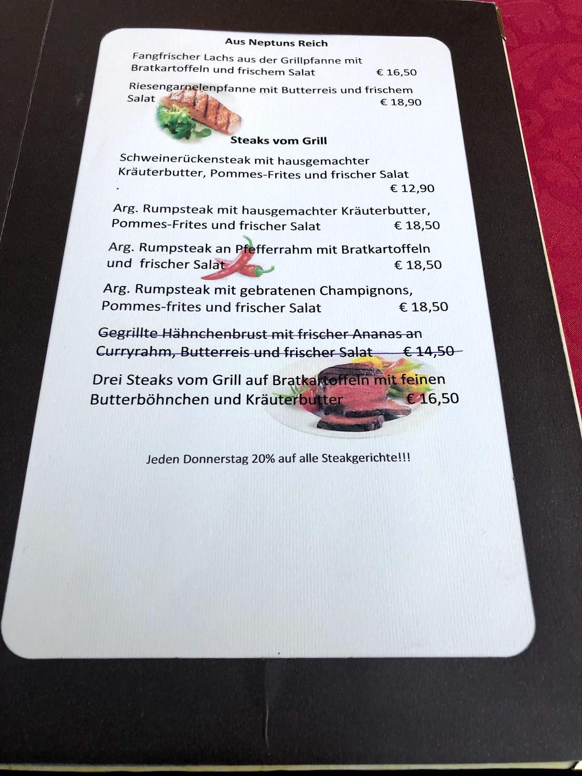Speisekarte von Gaststätte Amboß restaurant, Wiehl