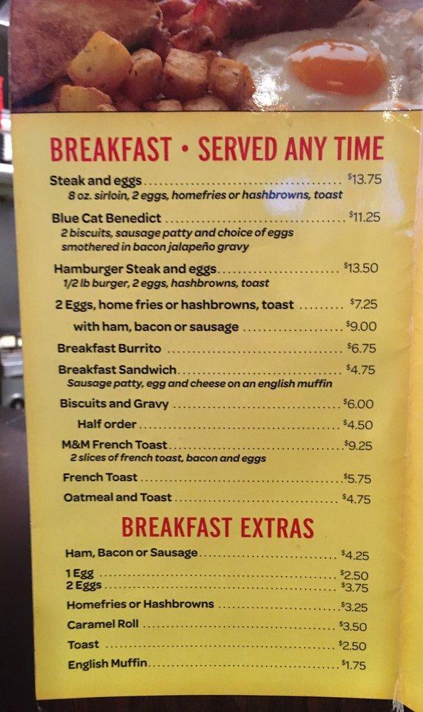 Menu at Blue Cat Bar & Grill, Huntley