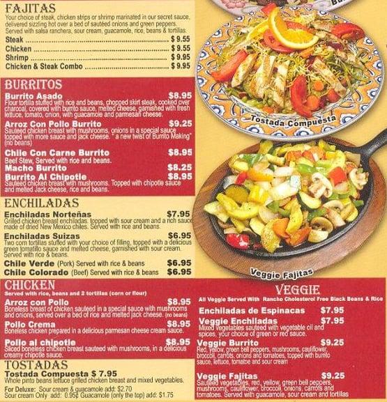 Menu at Hacienda Amigo Mio restaurant, Springfield