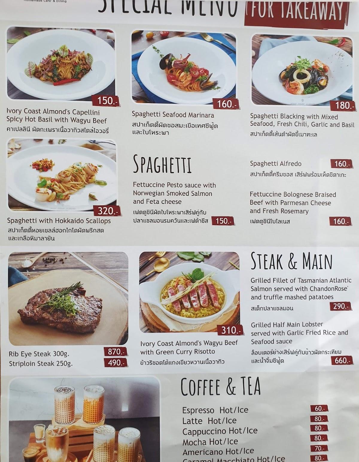 Carta de Ivory Coast Almond Restaurant & Chill Bar, Bangkok, 330 ซอย ...