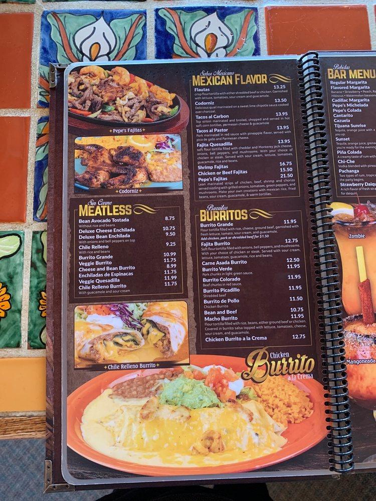 Menu at Los Pepe's Woodland restaurant, Woodland