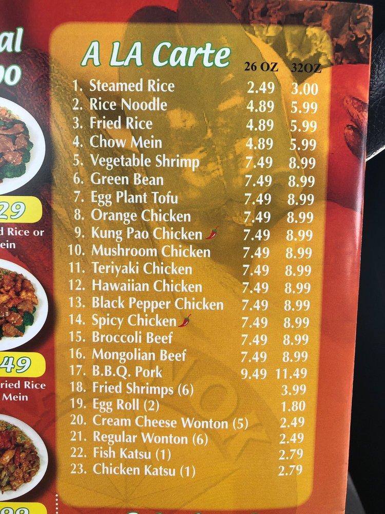 Menu at Star Wok restaurant, Claremont, 548 E Baseline Rd