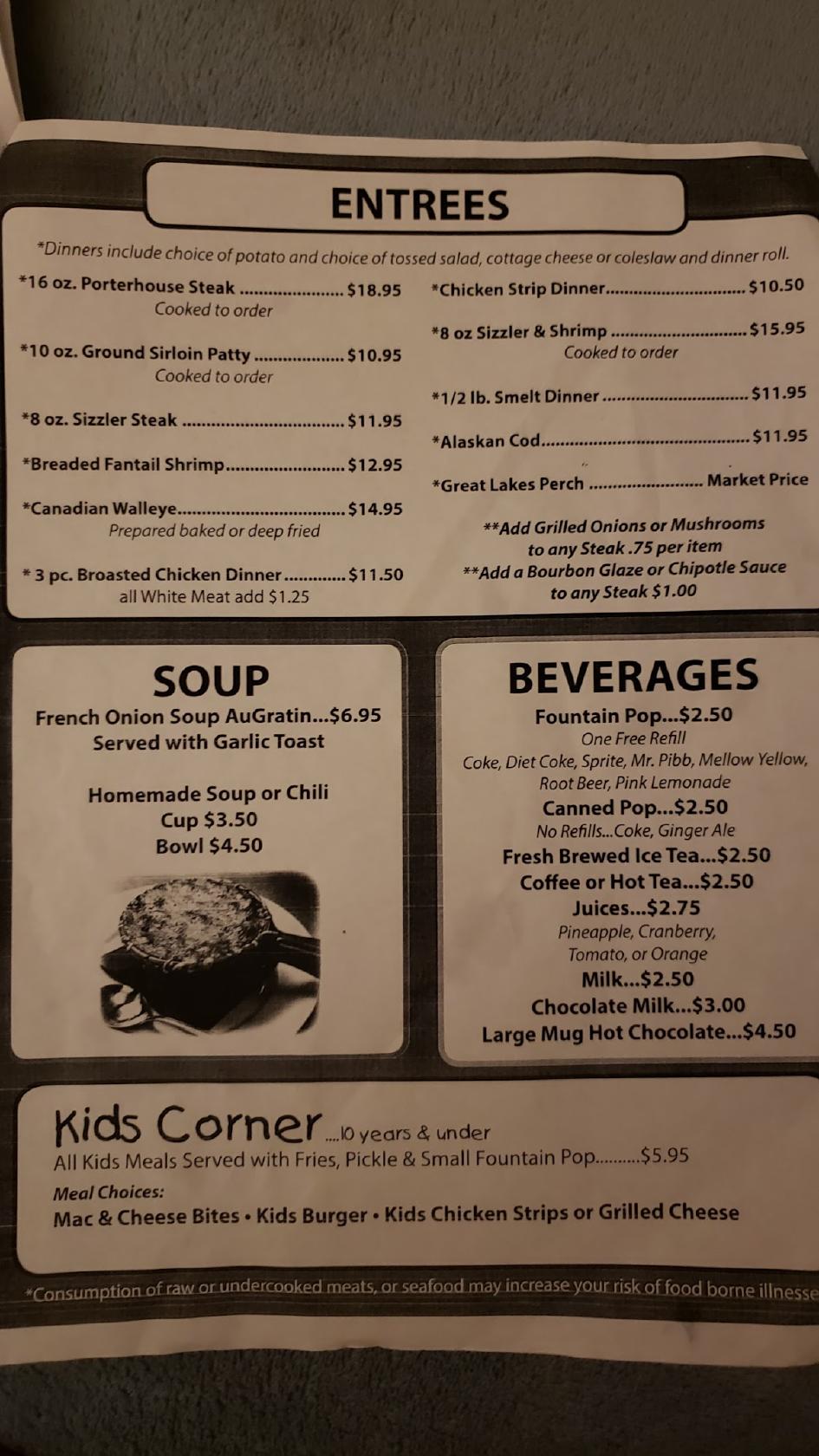 Menu at Kaleva Tavern pub & bar, Kaleva