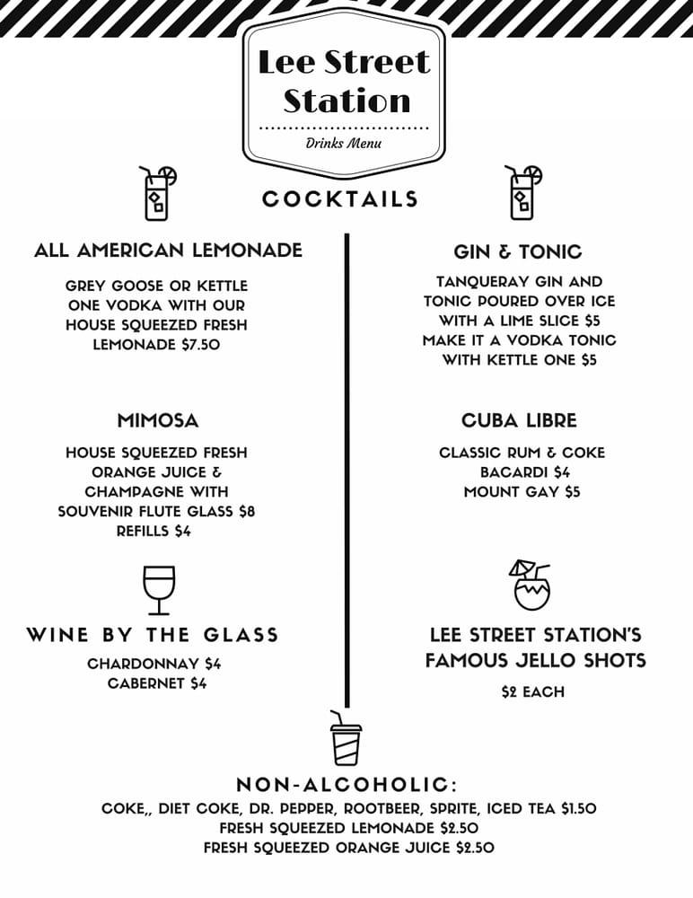 Menu at Lee Street Station Cafe, Deadwood