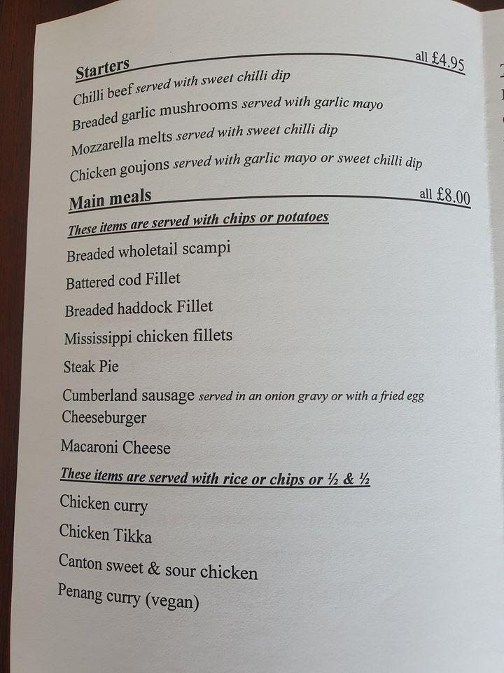 Menu at Solway Lodge Hotel Gretna pub & bar, Gretna